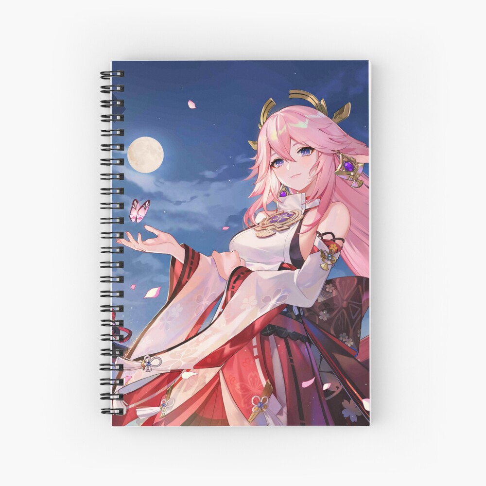 Cuaderno de espiral «Impacto oficial de Yae Miko y Raiden Shogun Genshin» de genshinwaifus ...