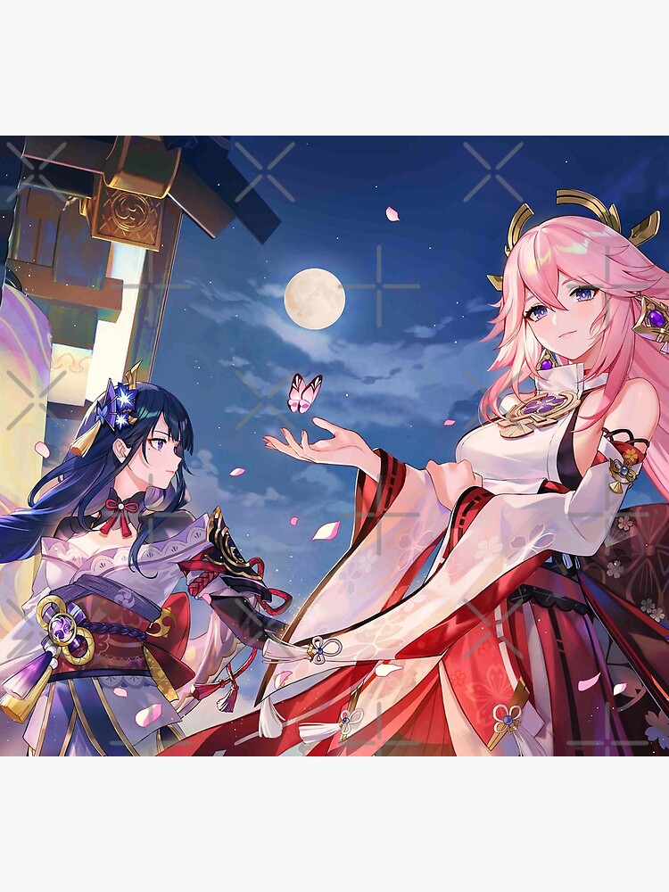 "Official Yae Miko & Raiden Shogun Genshin Impact" Socks for Sale by ...