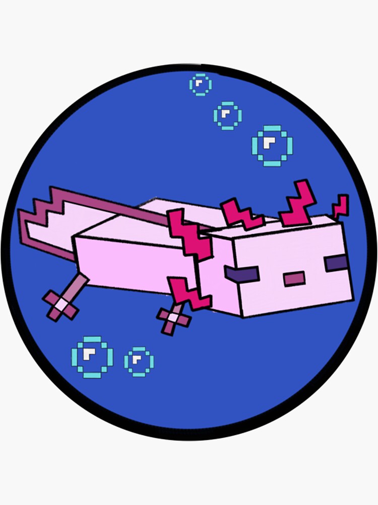 "Minecraft Axolotl" Sticker for Sale by BridieRitchi | Redbubble