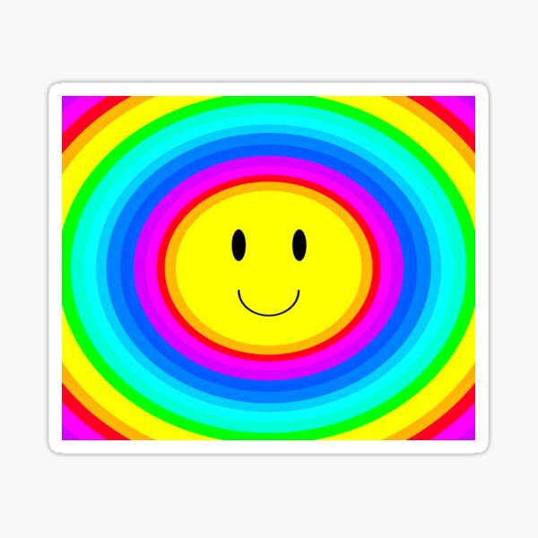 "Trendy Colorful Smiley Face - Rainbow" Sticker for Sale by Sus-designs ...