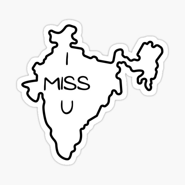 "I miss you| india | indian | bharat" Sticker for Sale by suzistyles ...
