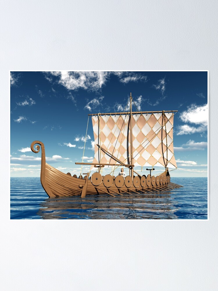 "Viking ship" Poster for Sale by MIRO3D | Redbubble