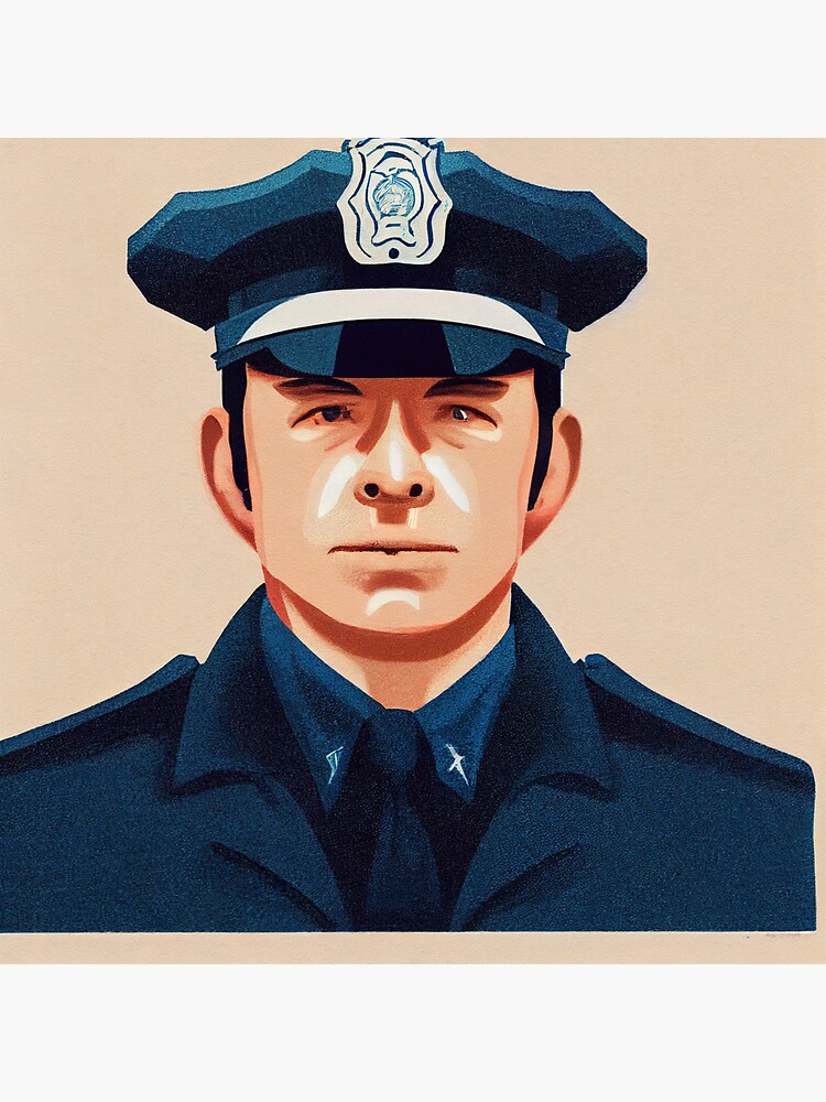 "Police officer 2D" Sticker for Sale by ComicsFactory | Redbubble