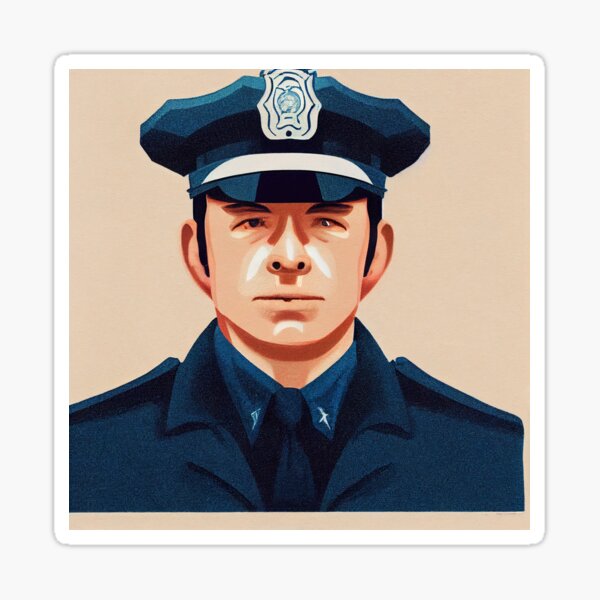 "Police officer 2D" Sticker for Sale by ComicsFactory | Redbubble