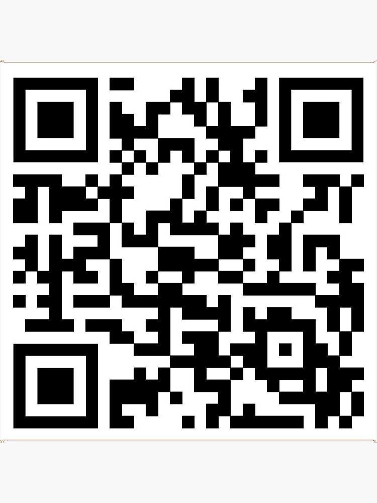 "Never Gonna Give You Up Rickroll QR code" Sticker for Sale by K-BOSS ...