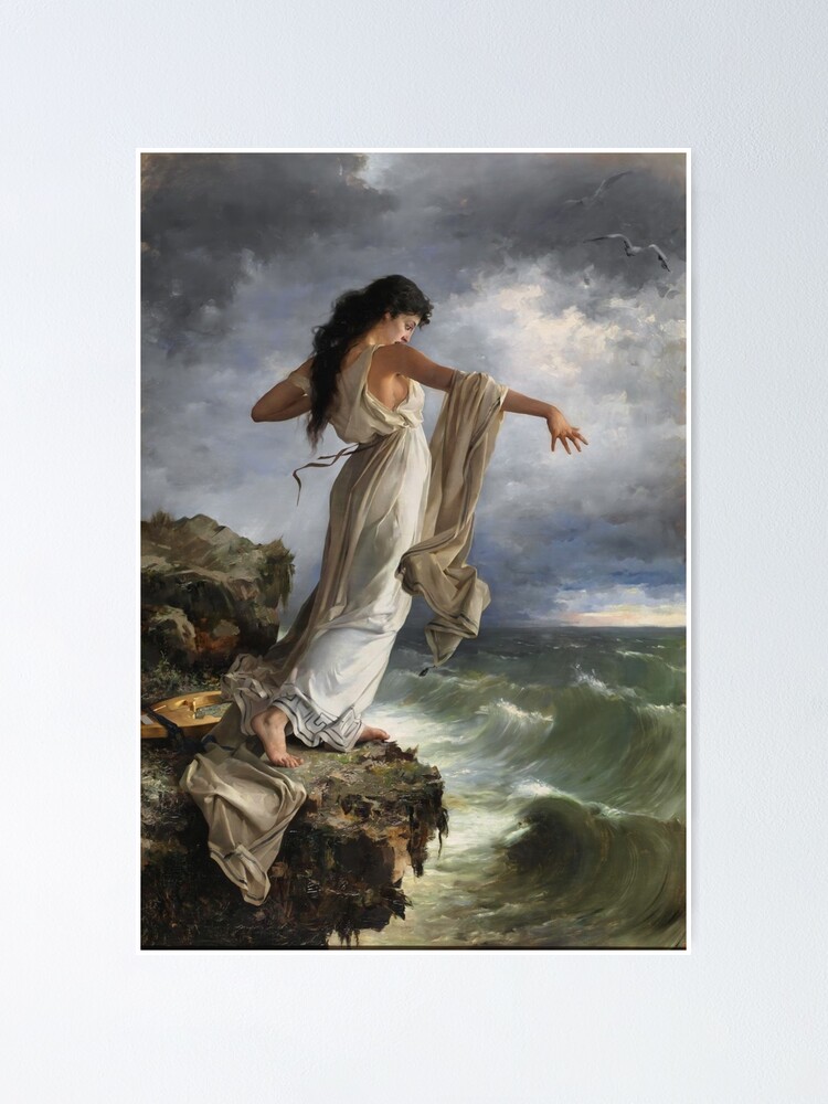 "Sappho Greek poet | Death of Sappho by Miguel Carbonell Selva" Poster ...