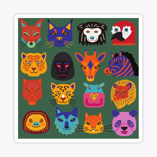 "Animal Gang" Sticker for Sale by MonicaSerain | Redbubble