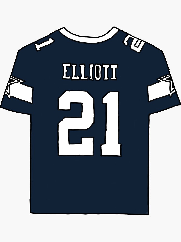 "Cowboy player #21 Elliott" Sticker for Sale by GlamesWorks | Redbubble