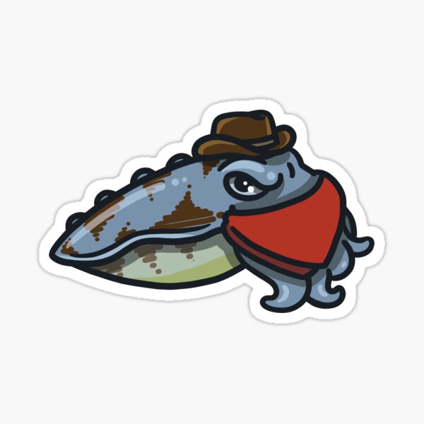 "Cowboy Cuttlefish" Sticker for Sale by LarissaD-Art | Redbubble
