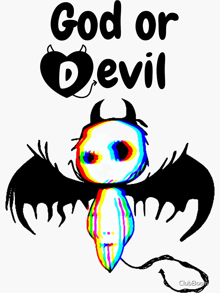 "God or Devil_horrible design" Sticker for Sale by ClubBoom | Redbubble