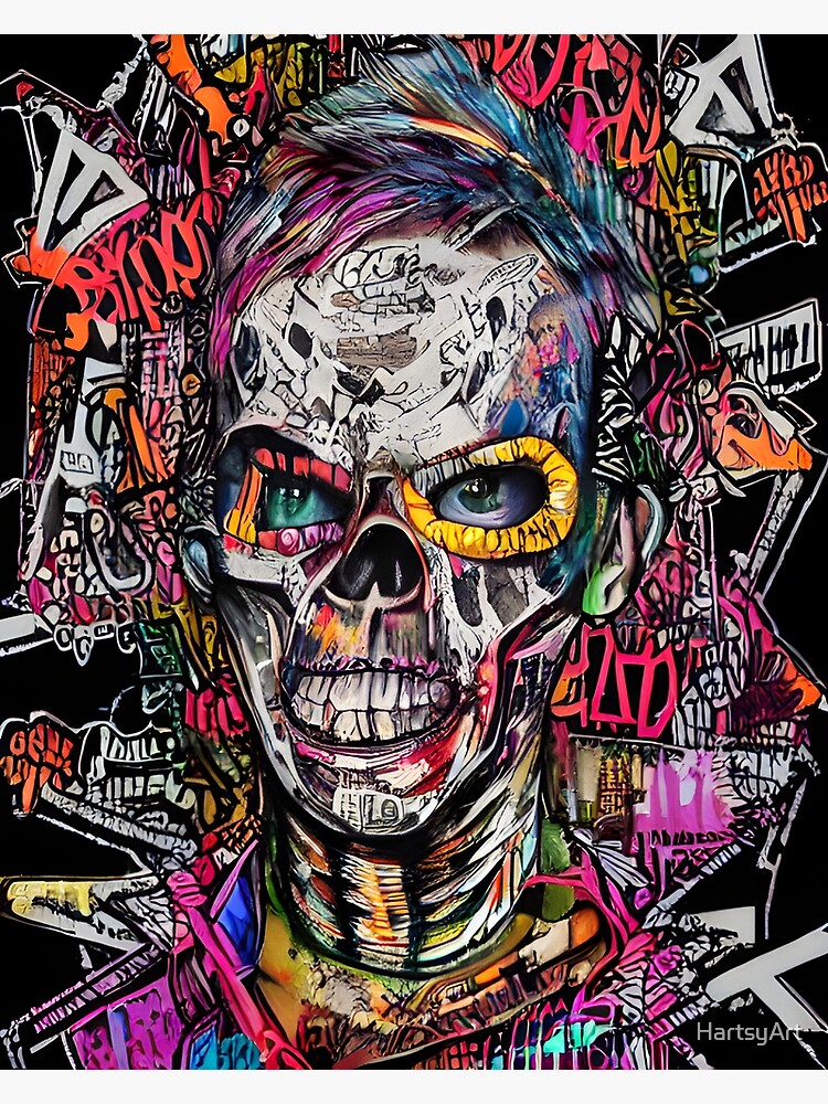 "Punk rock mural #1 - Punk rock skeleton." Poster for Sale by HartsyArt ...