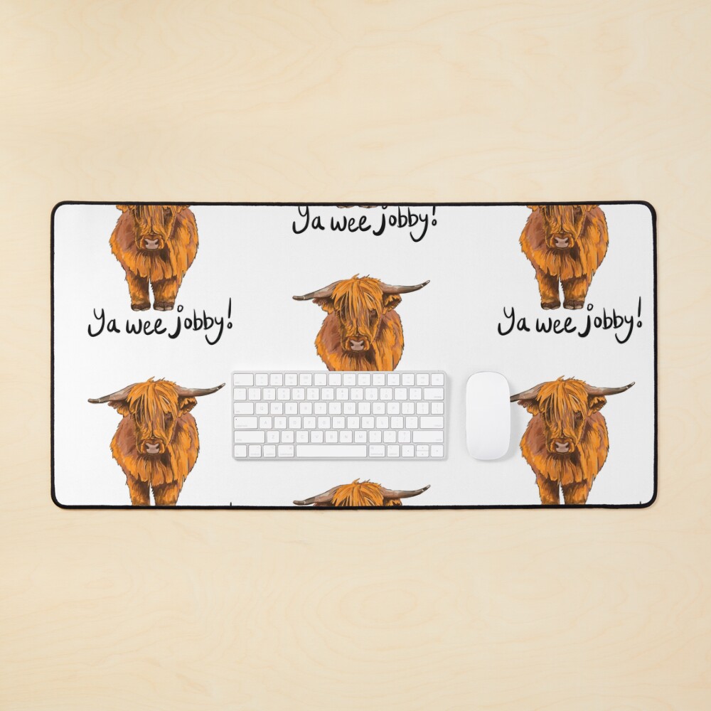"Ya Wee Jobby - Highland Cow" Sticker for Sale by archiesgirl | Redbubble