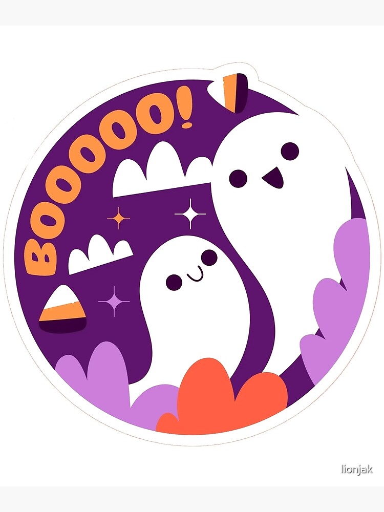 "cute ghost Boooo pack" Poster for Sale by lionjak | Redbubble