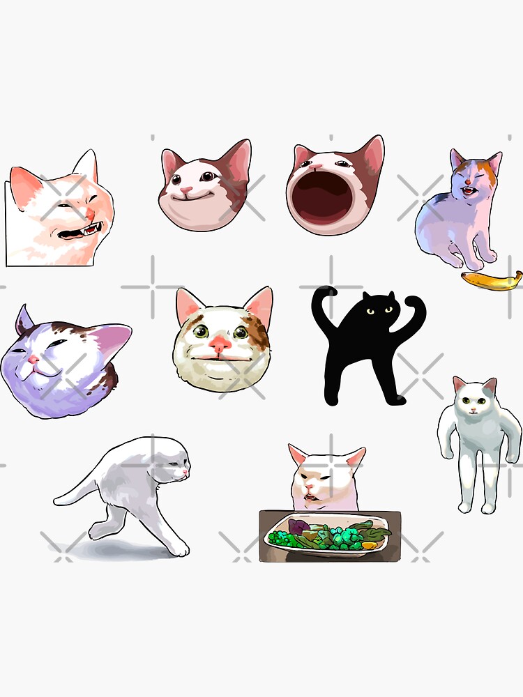 "Cursed Cats Image" Sticker for Sale by printify | Redbubble