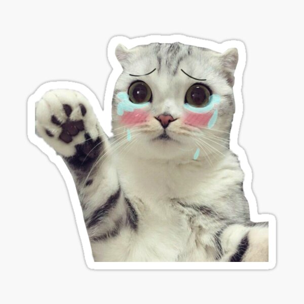 "Sad Cat In Grunge" Sticker for Sale by UArtWorld | Redbubble