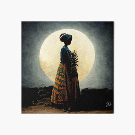"African Fula Woman In Full Moon" Art Board Print for Sale by GambiJoop ...
