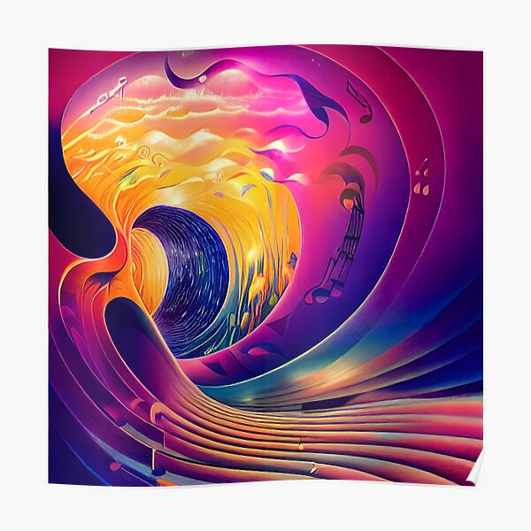 "Surrealistic Sound Waves" Poster for Sale by KOTOdesign | Redbubble