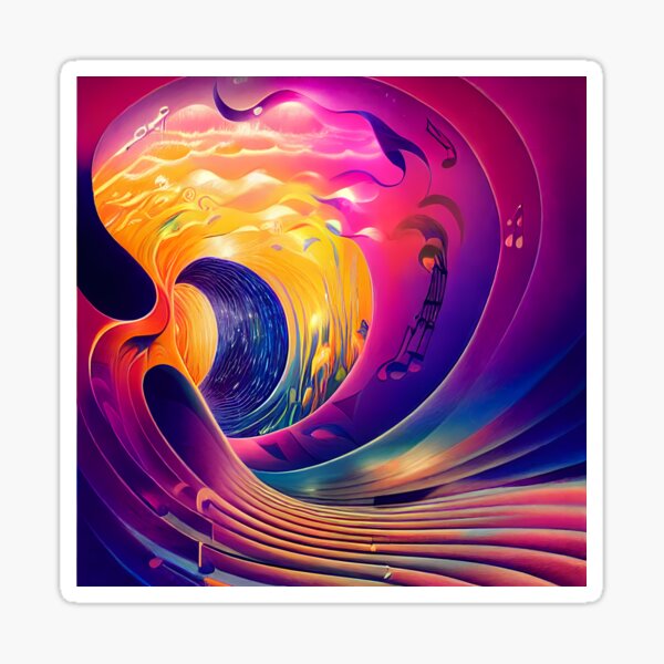 "Surrealistic Sound Waves" Sticker for Sale by KOTOdesign | Redbubble