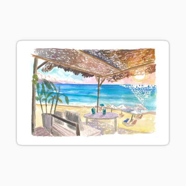 "Beach Bar Vibes on Island of Corfu, Greece" Sticker for Sale by ...