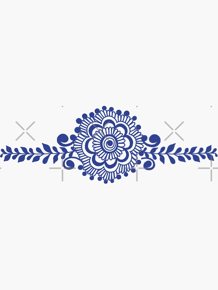 "Blue Henna Tattoo - Blue Mehendi Motifs" Sticker for Sale by ...