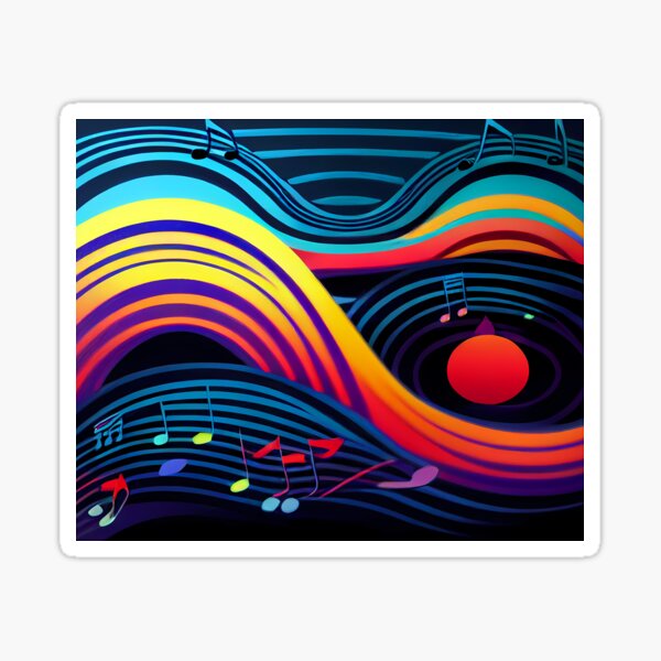 "Surrealistic Sound Waves" Sticker for Sale by KOTOdesign | Redbubble