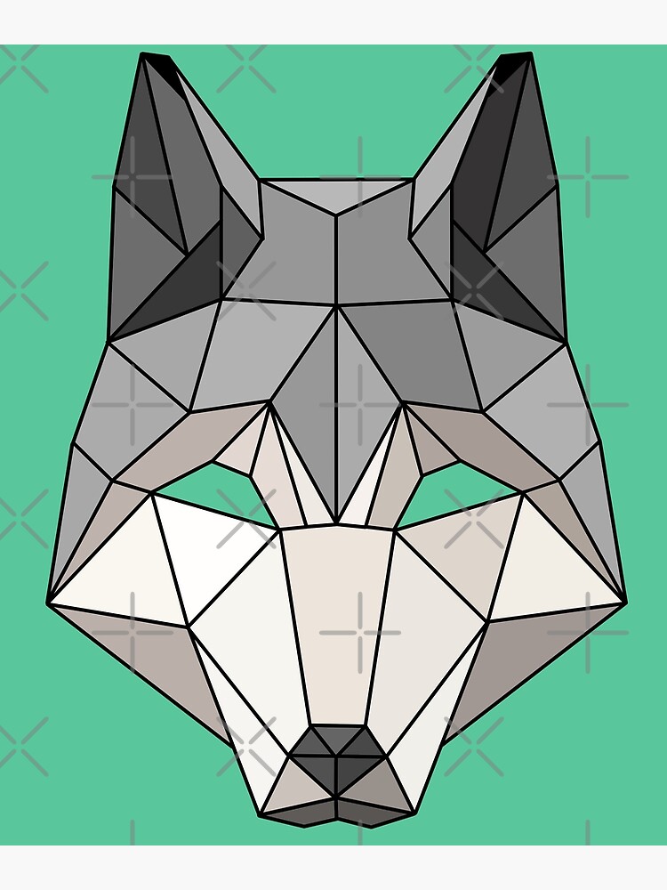 "Low Poly Wolf Mask" Poster for Sale by drawn2life | Redbubble
