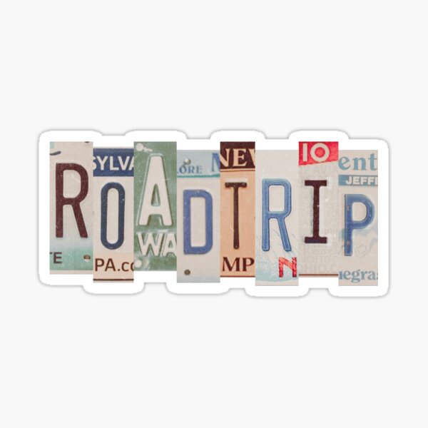 "ROAD TRIP License Plates" Sticker for Sale by dmbdana | Redbubble