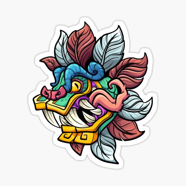 "Aztec Illustrations - Quetzalcoatl" Sticker for Sale by cruzjone ...