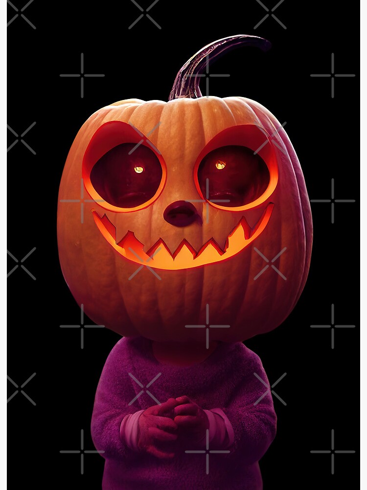 "Halloween Pumpkin Conniving Face" Art Board Print for Sale by ...