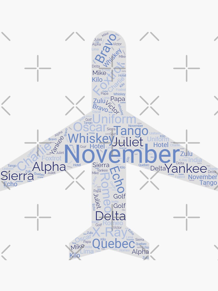 "ICAO alphabet in airplane, passenger plane" Sticker for Sale by ...