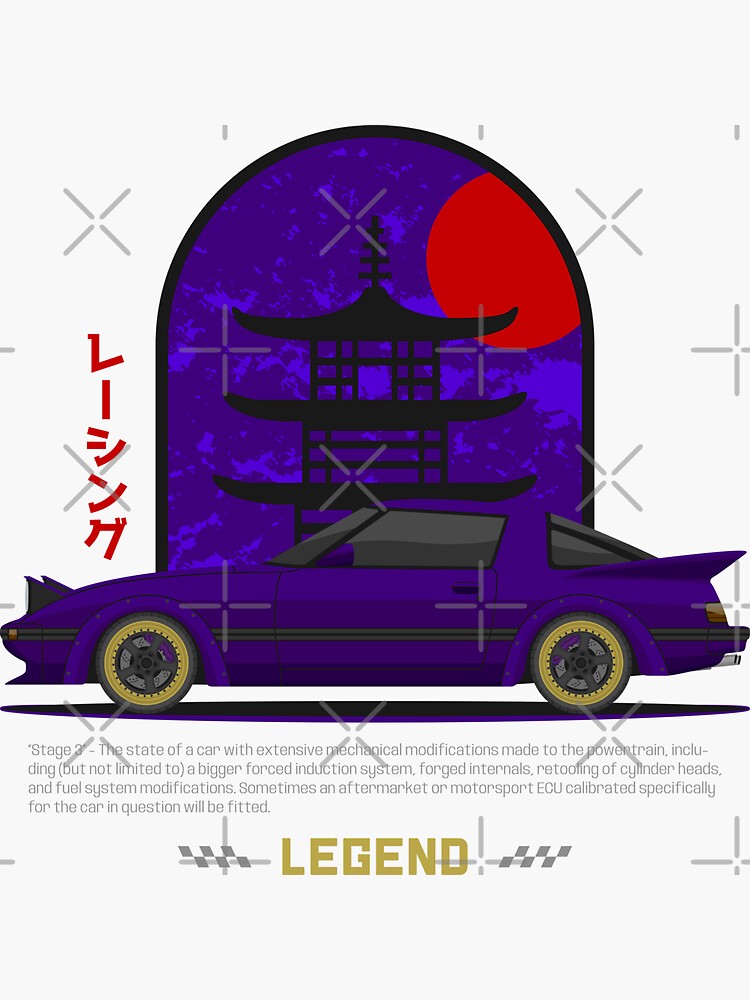 "Midnight Racer Purple RX 7 FB JDM" Sticker for Sale by goldentuners ...