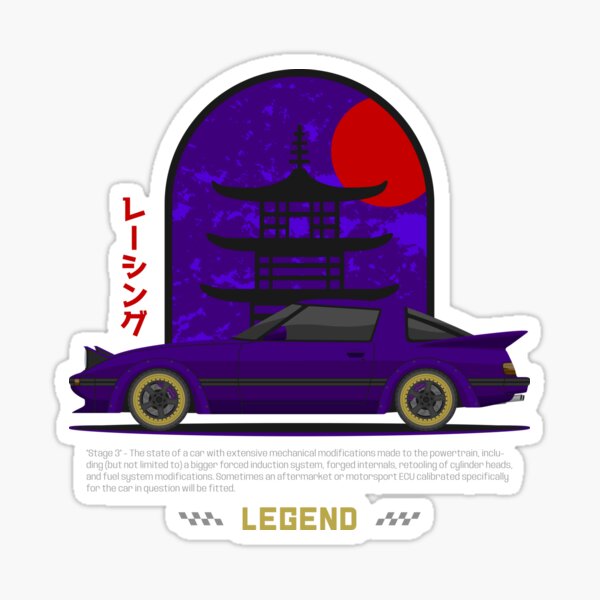 "Midnight Racer Purple RX 7 FB JDM" Sticker for Sale by goldentuners ...