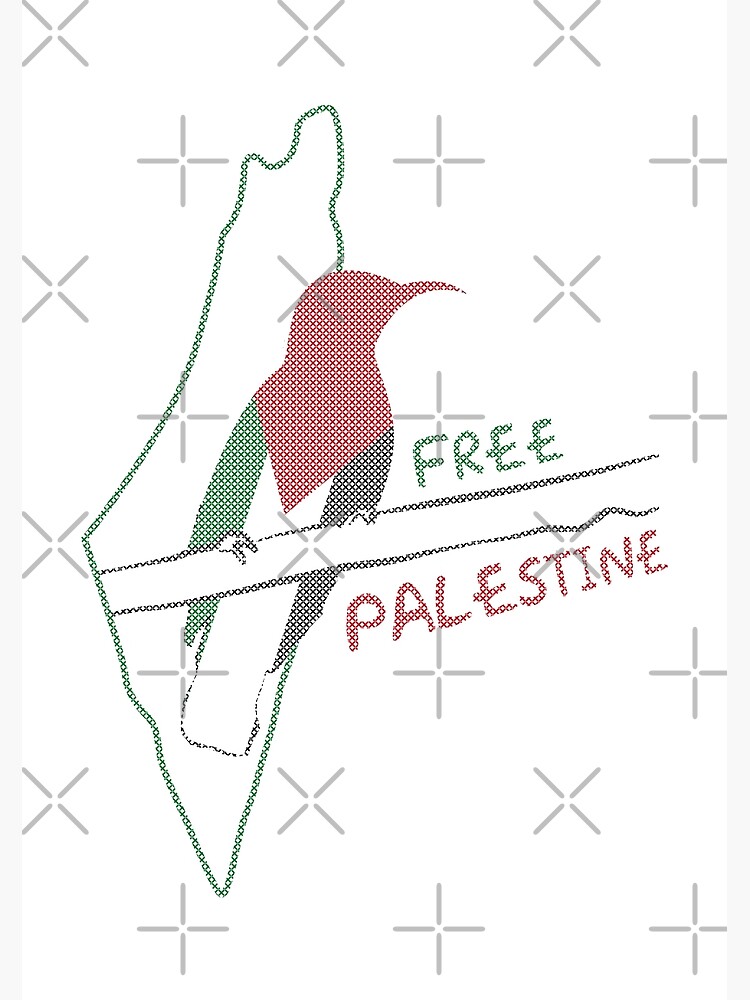 "Free Palestine Bird tatreez Palestinian Embroidery printed design ...