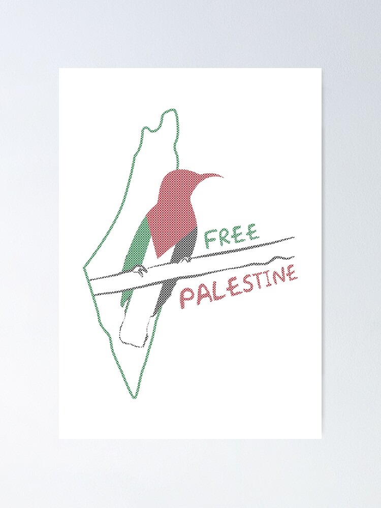 "Free Palestine Bird tatreez Palestinian Embroidery printed design ...