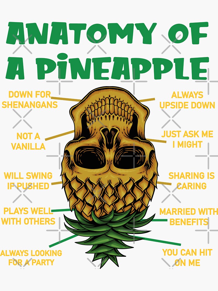 "Anatomy of a pineapple" Sticker for Sale by Tatus Brinal | Redbubble