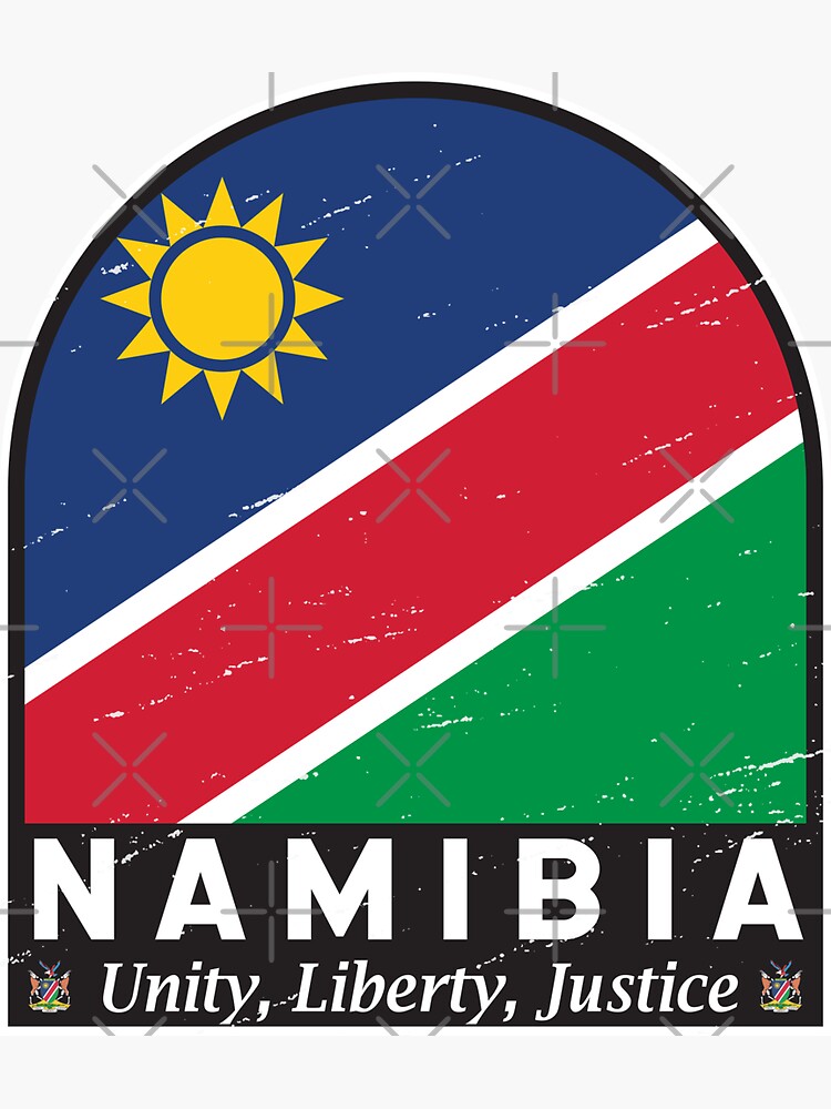 "Namibia Flag Emblem Distressed Vintage" Sticker for Sale by ...