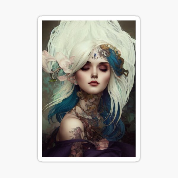 "Beautiful woman with tattoo on the shoulder" Sticker for Sale by ...