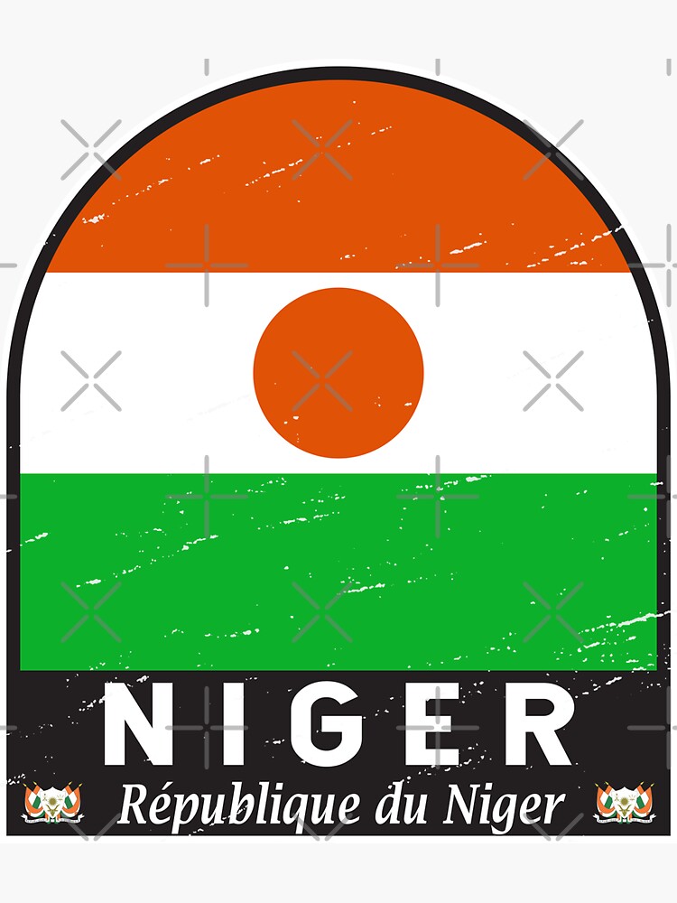 "Niger Flag Emblem Distressed Vintage" Sticker for Sale by ...