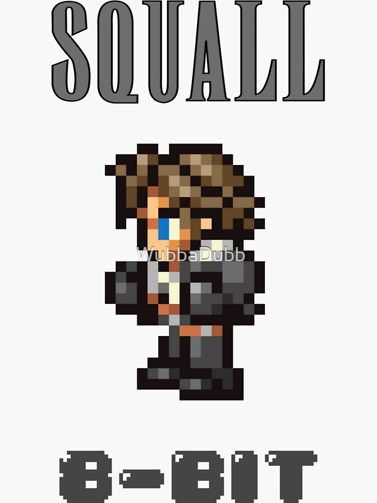 "-FINAL FANTASY- Squall Pixel" Sticker for Sale by WubbaDubb | Redbubble