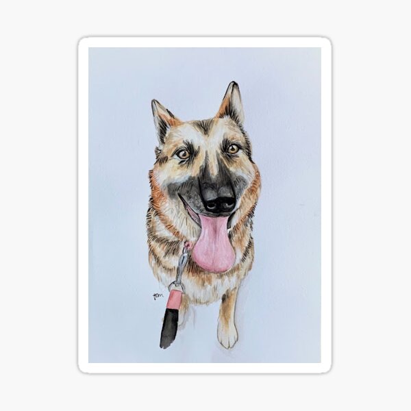 "Water Colour Dog Commision" Sticker for Sale by Animals-Of-Art | Redbubble