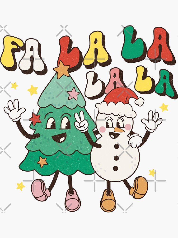 "Fa lala lala retro Christmas vintage designs" Sticker for Sale by ...