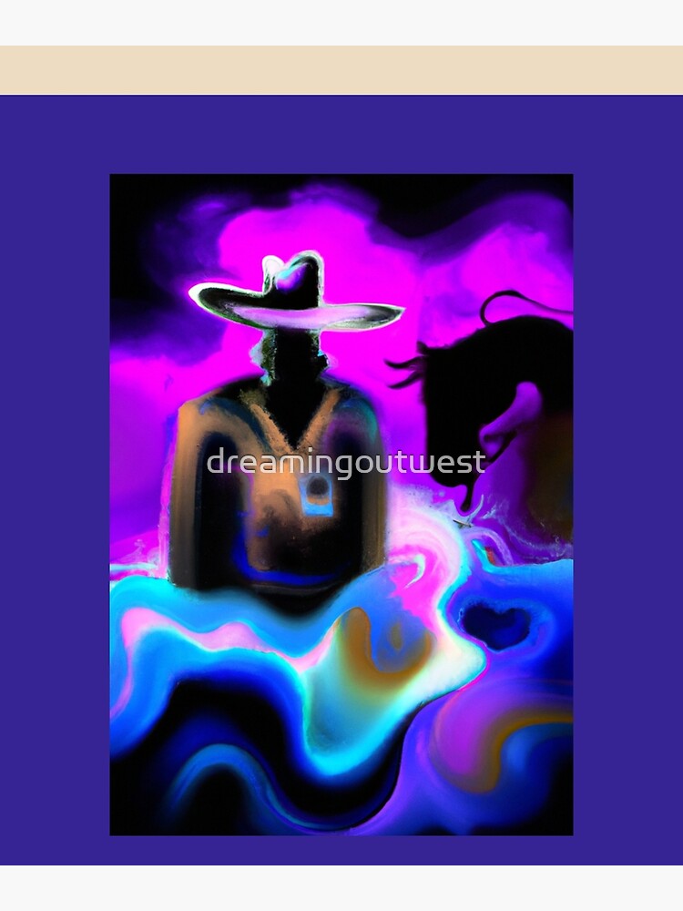 "Abstract neon cowboy horse AI Art" Poster for Sale by dreamingoutwest ...