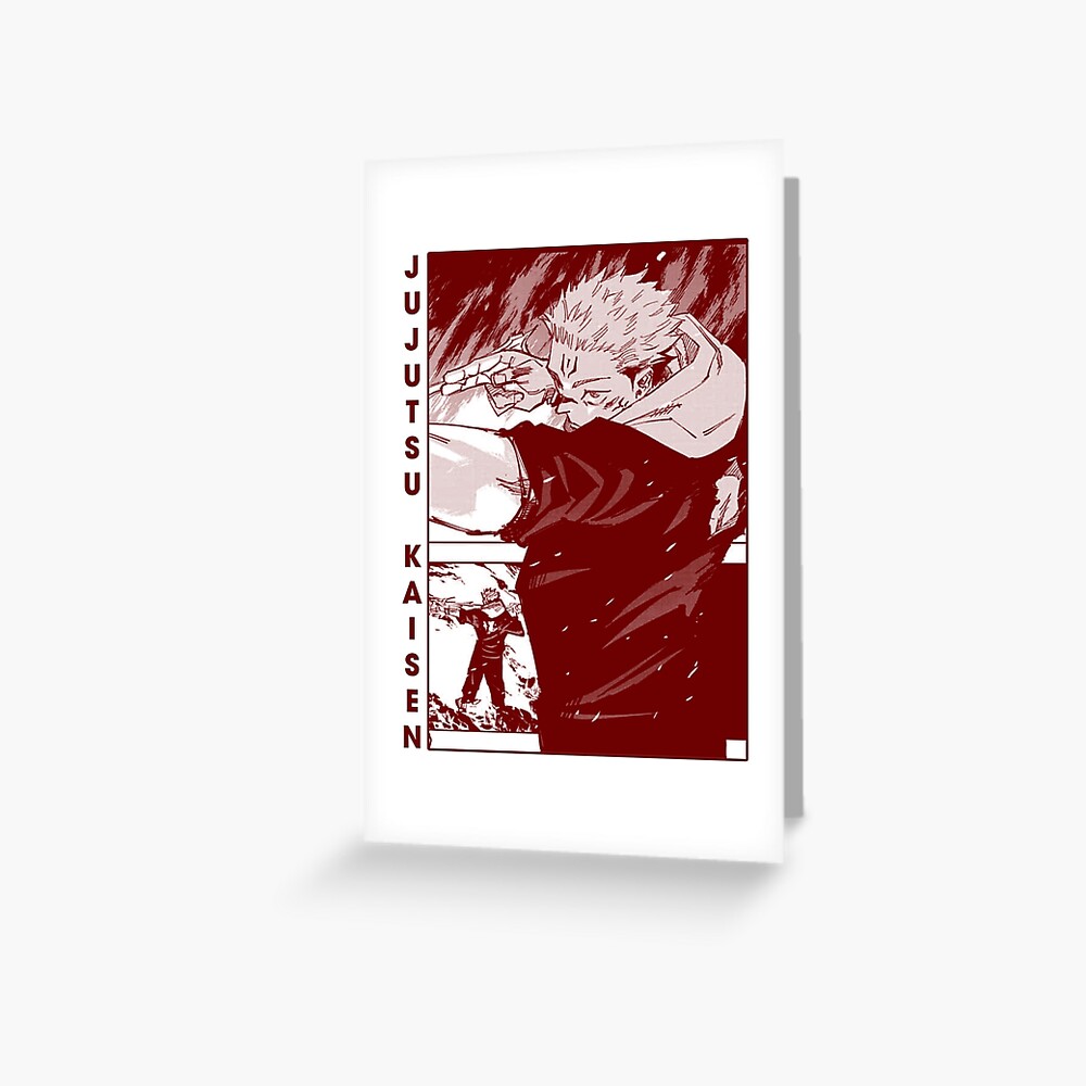 "jjk Sukuna Shibuya" Greeting Card for Sale by ewbru-art | Redbubble