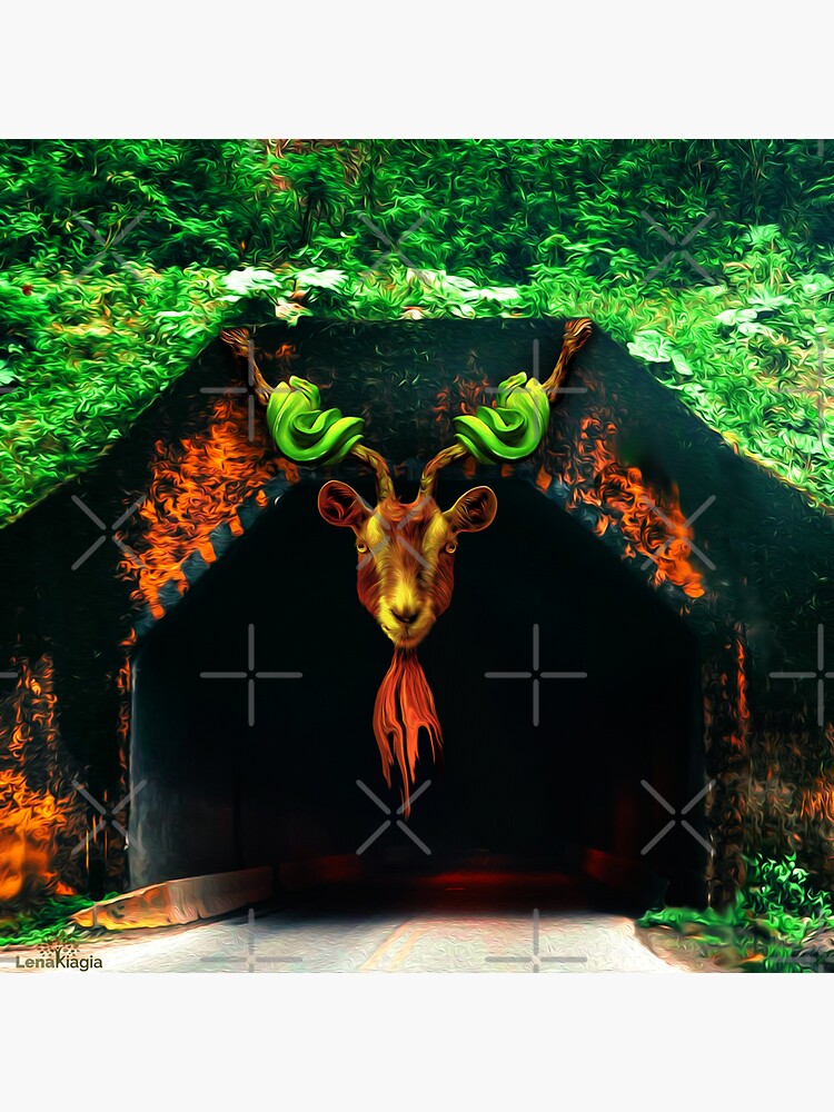 "Goat snakes at a cave entrance | Abstract wild life" Sticker for Sale ...