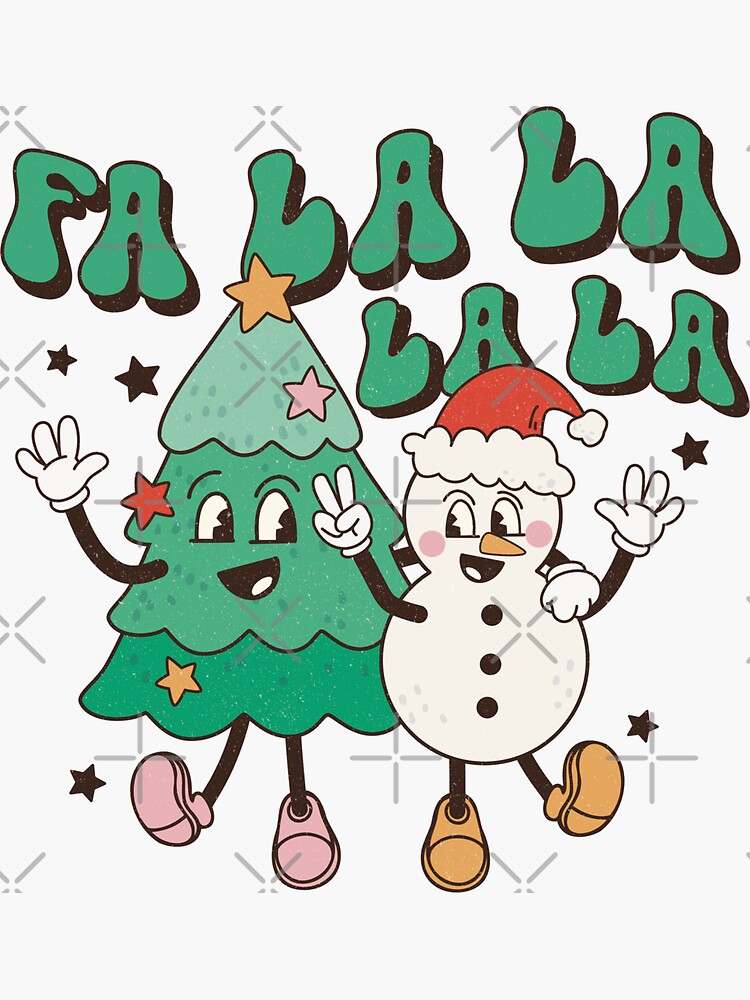 "Fa lala lala retro Christmas vintage designs" Sticker for Sale by ...