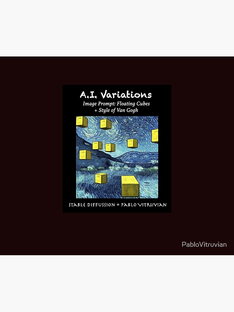 "Floating Cubes + Van Gogh + Stable Diffusion, Dall-e, Midjourney - Ai Generated Art" Comforter ...