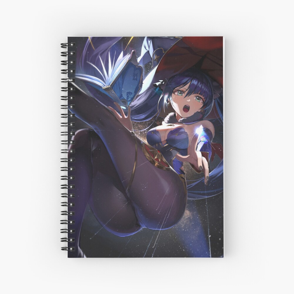 "Black Tights Mona Genshin Impact" Spiral Notebook for Sale by genshinwaifus | Redbubble