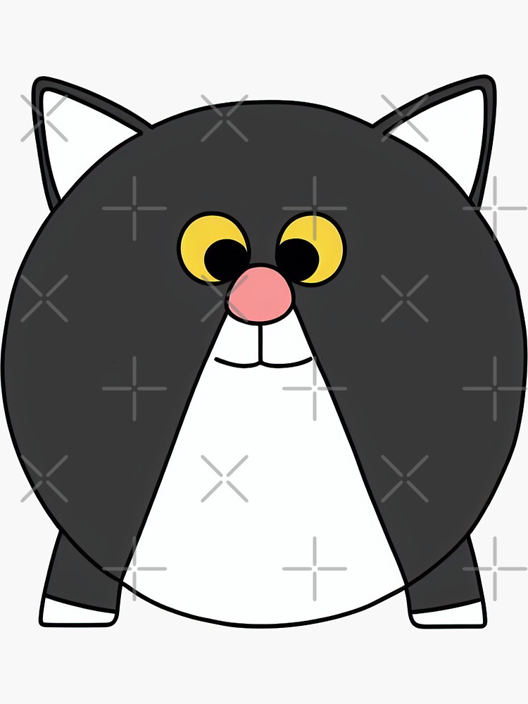 "A cartoonish round grey cat III" Sticker for Sale by BrachiaST | Redbubble