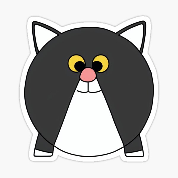 "A cartoonish round grey cat III" Sticker for Sale by BrachiaST | Redbubble