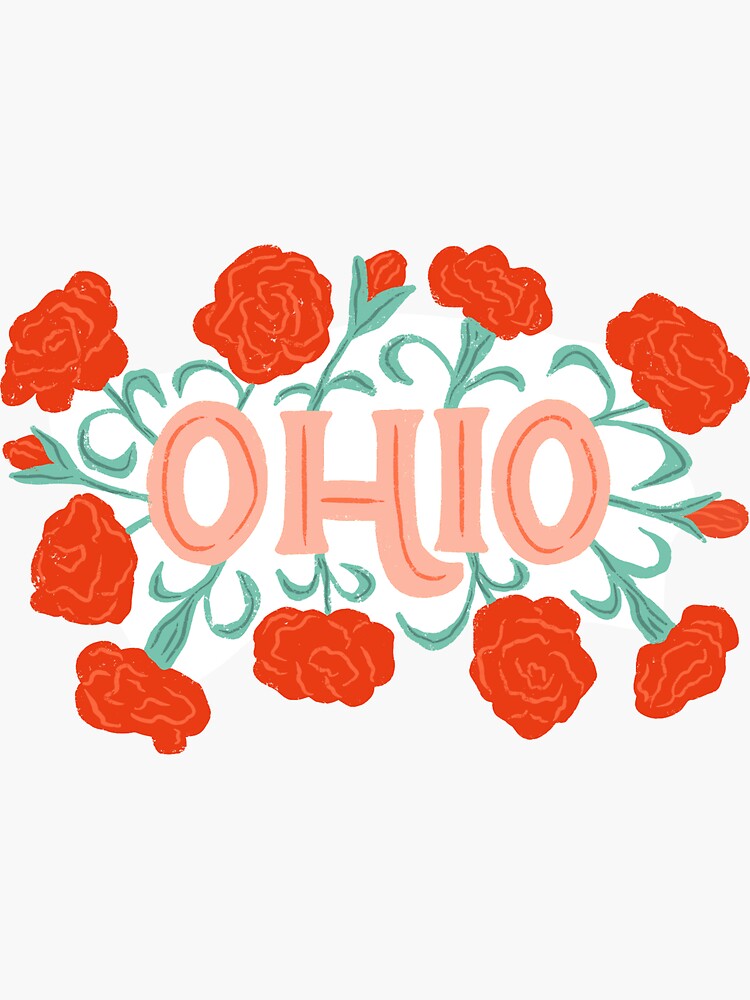 Pegatina «Ohio con flor del estado | Ilustración diseñada por un ...